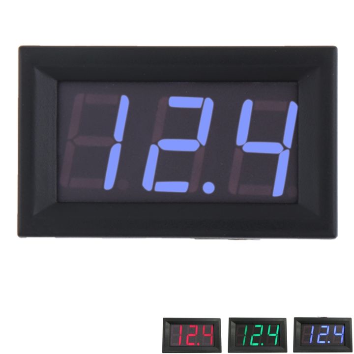 3wires 0.56 inch Mini Digital Voltmeter DC100V Panel Amp Volt Voltage ...