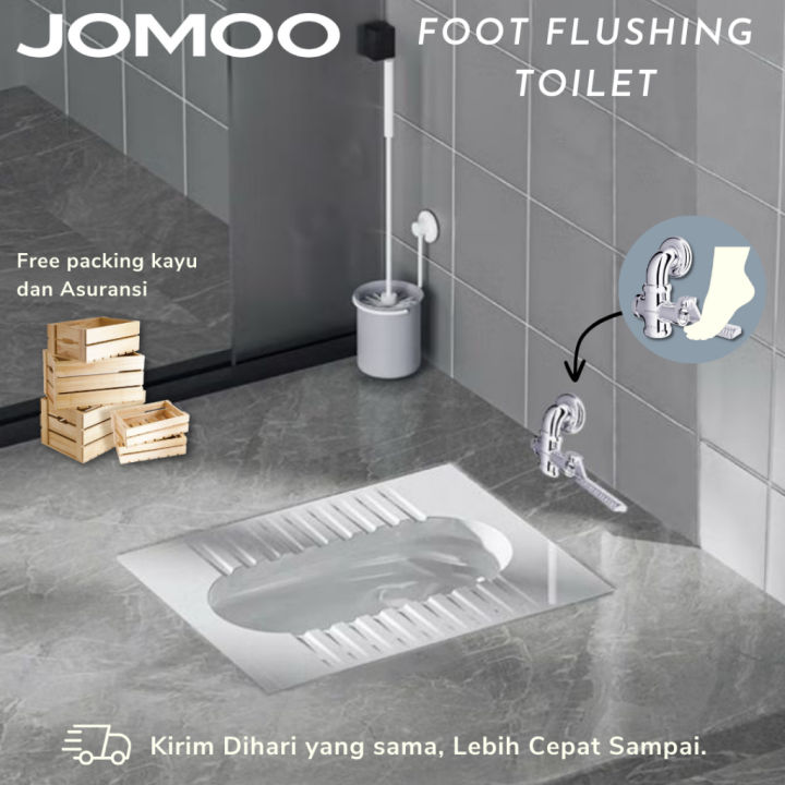 Set Kloset Jongkok dengan Flush Kaki New Design Jomoo Pedal Delay Squat Toilet Flush Valve ...