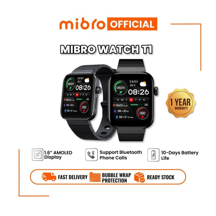 Mibro T1 Smartwatch Bluetooth Calling 1.6" AMOLED Display 20 Sport | 1 ...