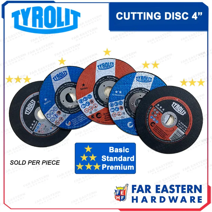 TYROLIT Cutting Disc 4" Basic / Standard / Premium for Metal, Stainless Steel (Sold per piece ...