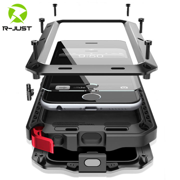 R- just Heavy Duty Protection Armor Metal Phone Case for iPhone 16 Pro ...