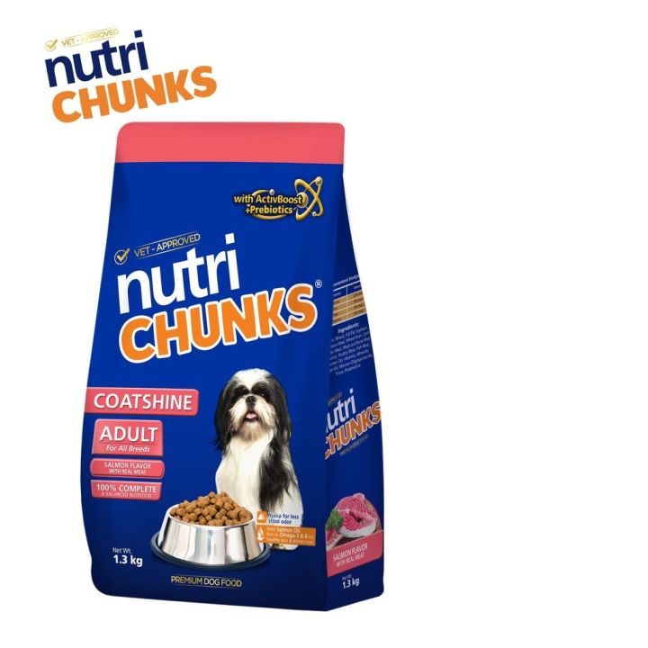 Nutri Chunks (NutriChunks) Adult Dog Food Coatshine Salmon (1 Kilo ...
