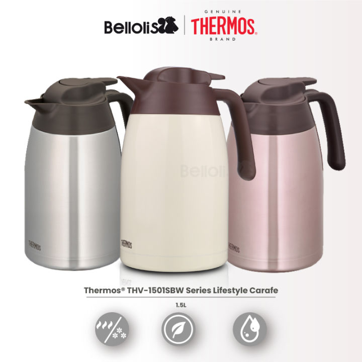 [100% Authentic] THERMOS Vacuum Stainless Steel Large Capacity 1.5L Insulated Lifestyle Carafe ...