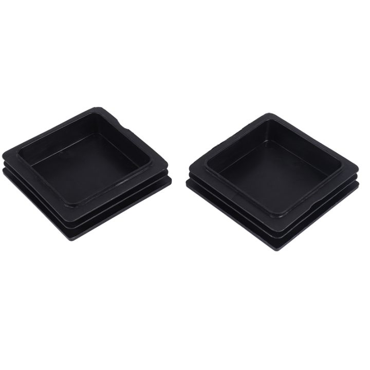 100mm x 100mm Plastic Ribbed Square End Caps Cover Tube Inserts 2 Pcs ...