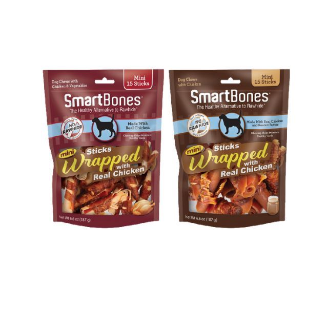 SmartBones Mini Wrapped Peanut Butter / Chicken 15 Sticks | Lazada