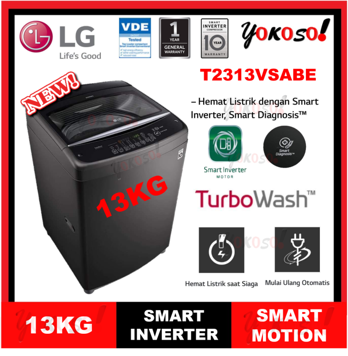 [Seller's own fleet] LG t2313vsabe 13kg Top load washing machine/smart inverter/Smart Motion ...
