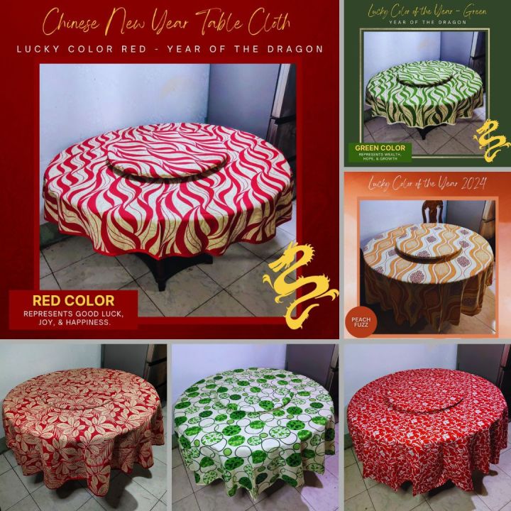 Lucky Color of the Year Table Cloth Peach Fuzz Table Cloth With Lazy ...