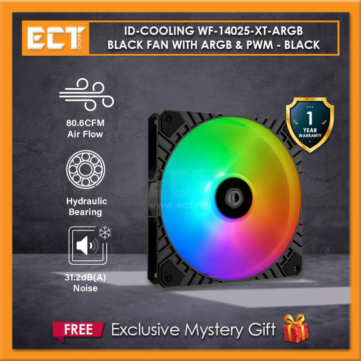 ID-Cooling WF-14025-XT-ARGB Black Fan with ARGB & PWM - Black / White | Lazada