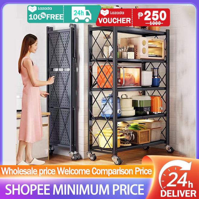 Kitchen Foldable Rack Shelves Kitchen Racks Organizer Multi-layer ...