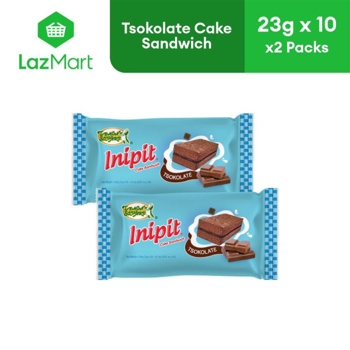 Lemon Square Inipit Cake Sandwich Tsokolate 23g x 10 - Pack of 2 ...