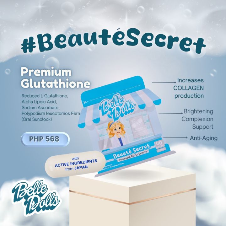 Beautederm BELLE DOLLS Beaute Secret - Premium Glutathione 40 Capsules ...