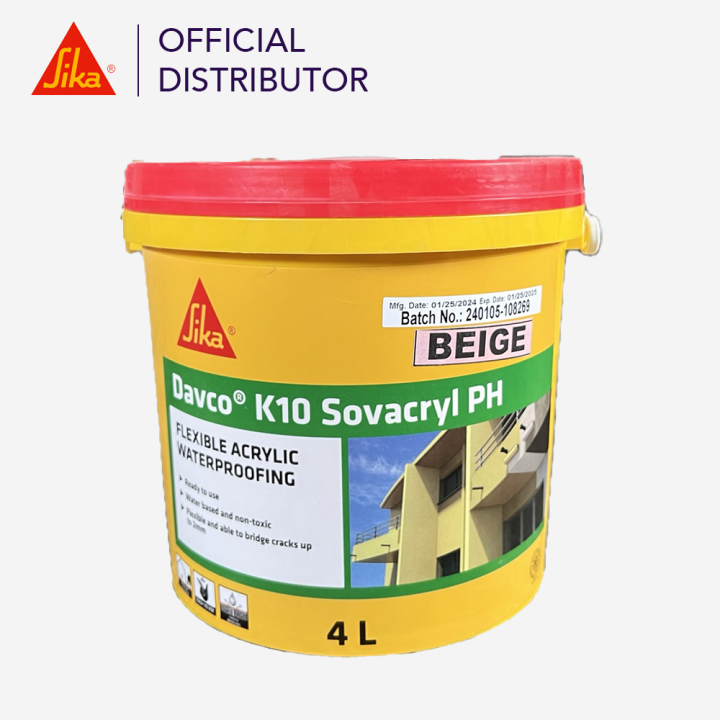 SIKA DAVCO K10 SOVACRYL PH (Liquid Waterproofing Membrane for Roofs and ...