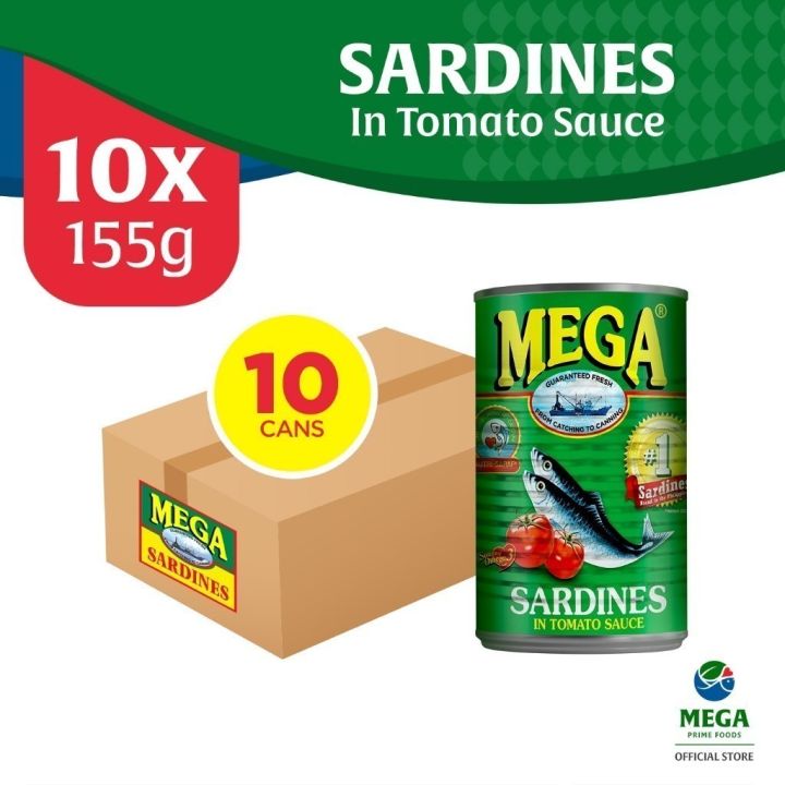 Mega Sardines In Tomato Sauce 155G By 10'S | Lazada PH