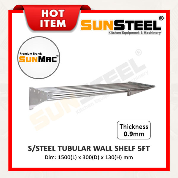 【SUNSTEEL】Stainless Steel Wall Mounted Tubular Shelf / Round Tube Rack ...