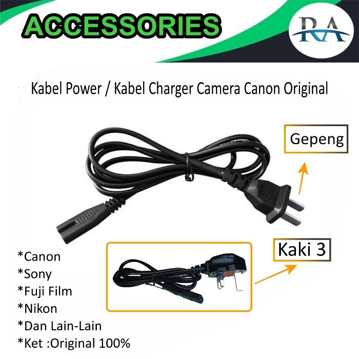 Kabel Power / Kabel Charger Camera Canon Original | Lazada Indonesia