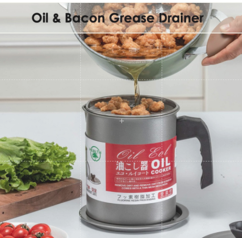 Oil Strainer Pot Grease Drainer Filtration Oil Storage Container ...