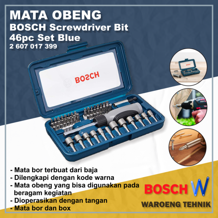 Bosch 46 Pcs Screwdriver Set (Obeng Set), 2607017399 | Lazada Indonesia