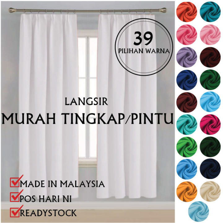 READY STOCK!! Solid colour Semi Dimout Langsir Murah Budget langsir ...