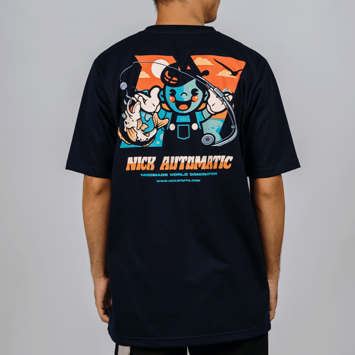 Nick Automatic "Fishing" Navy Blue T-Shirt | Lazada PH