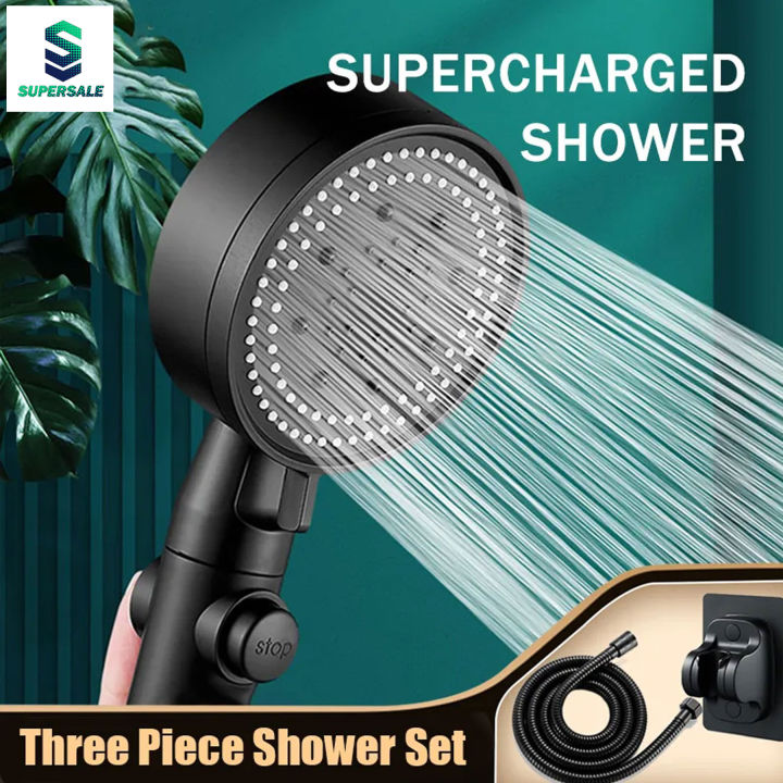 SS - High Pressure 3-in-1 Shower Head With Hose Universal Handheld ...