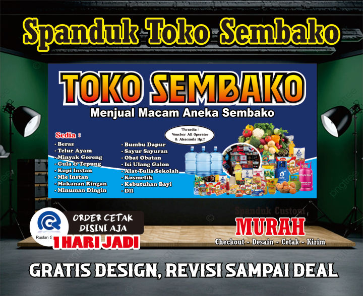 Cetak Spanduk / banner Sembako - Banner Jualan kebutuhan Harian - Bisa ...