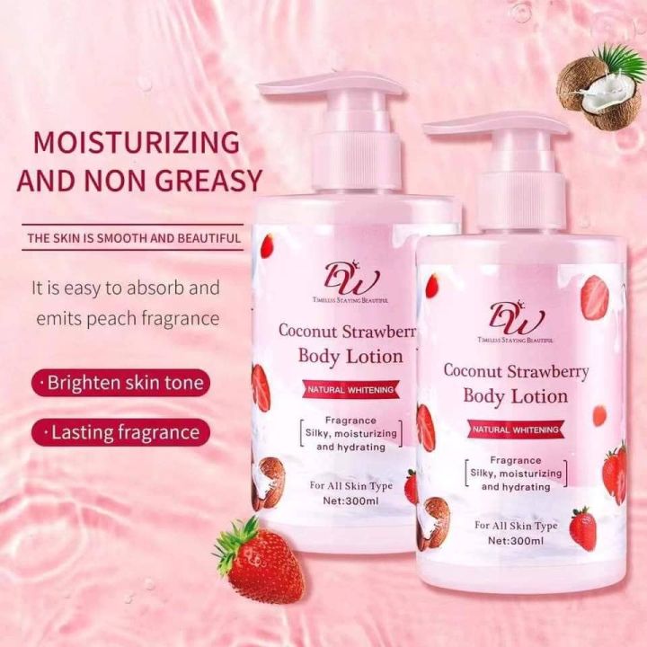 DW, COCONUT STRAWBERRY BODY LOTION, NATURAL WHITENING AND HYDRATING ...