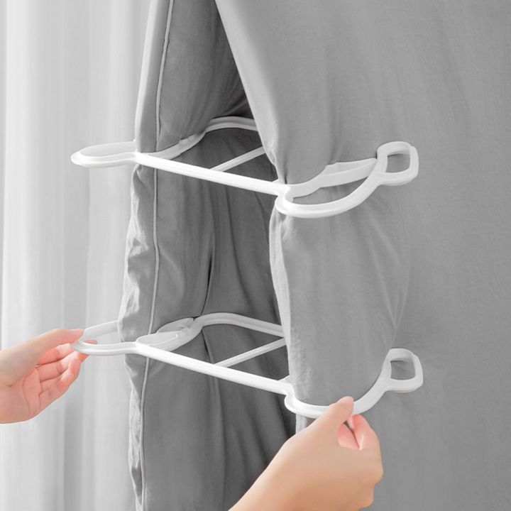 INAPO 4Pcs Trắng Giá treo chăn Chống trượt Chống gió Kẹp chăn lớn Bền ...