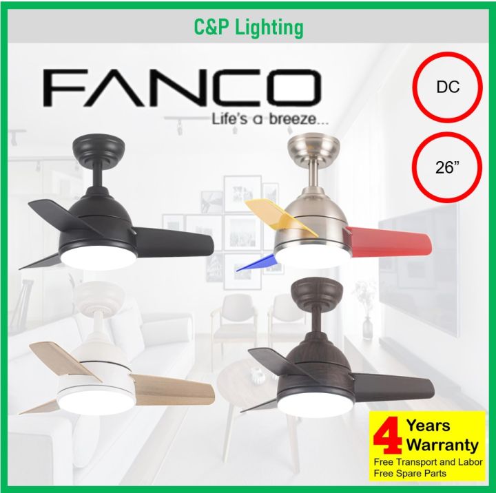 Fanco Bee 26" Balcony 3 Blade DC Ceiling Fan with 24W LED | Lazada ...
