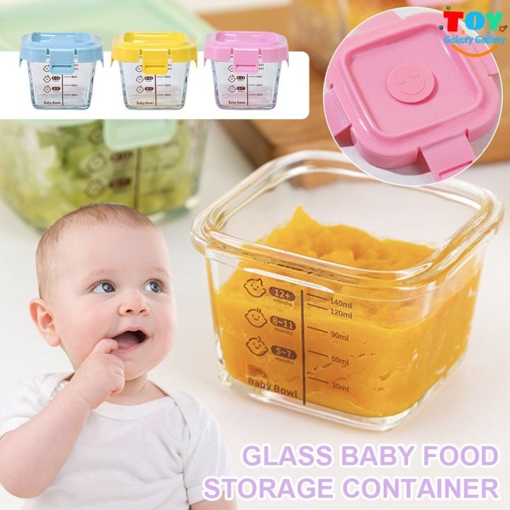 3 in 1 Baby Glass Food Box Storage Freezer and Heat-resistant Storage ...