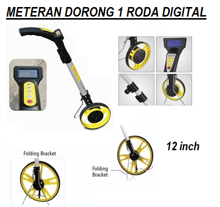 Meteran Jalan Digital / Meteran Dorong Digital Satu Roda / Walking ...