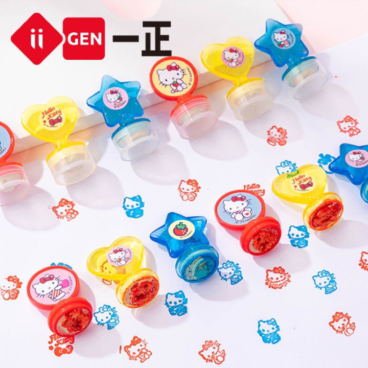 iigen Children's Chop stamp Hello Kitty Stamp Set Cute Cartoon Kids ...