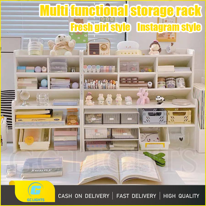 GC Ins Desktop Shelf Student Dormitory White Desk Storage Shelf Office ...