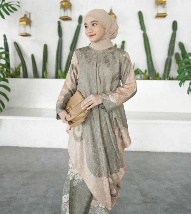SABILA Set Tunik dan Rok Lilit Batik Modern Viscose Raya Collection ...