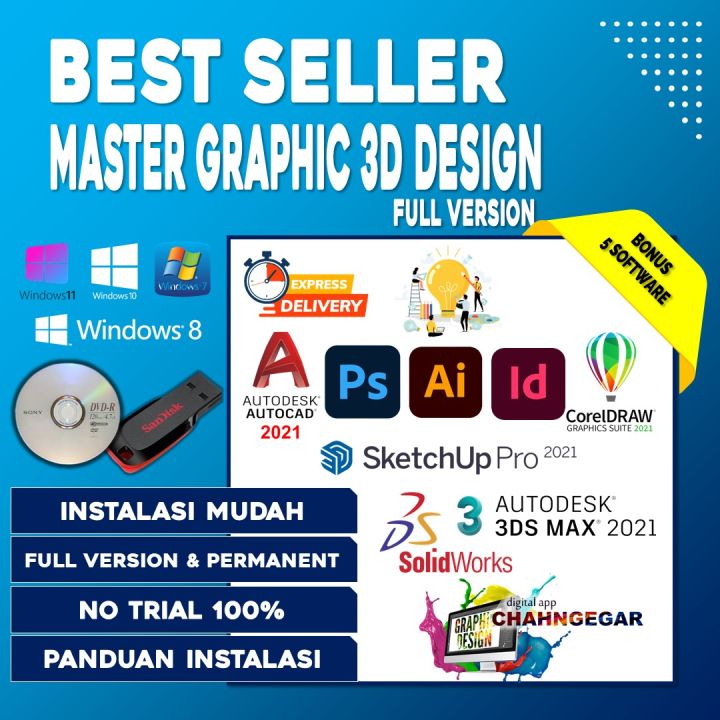 Flashdisk Original isi 15 Software Design Pro 2022 Corel DRAW 2022 ...