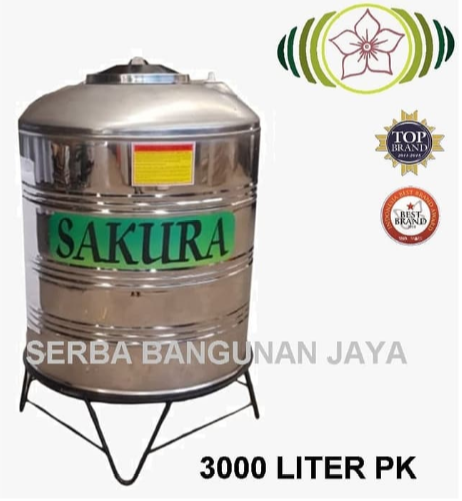 SAKURA ( 3000 Liter ) STAINLESS STEEL TOREN TANGKI AIR | Lazada Indonesia