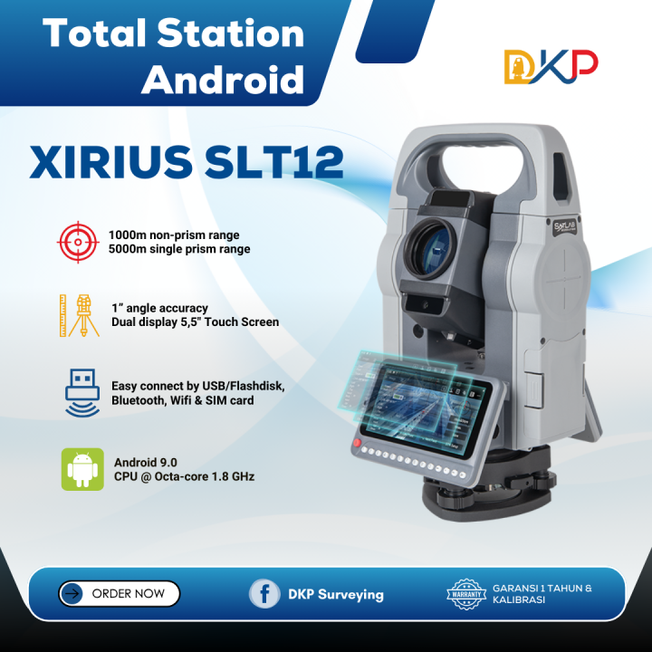 Total Station SATLAB XIRIUS SLT12 Android Total Station Complete Set ...