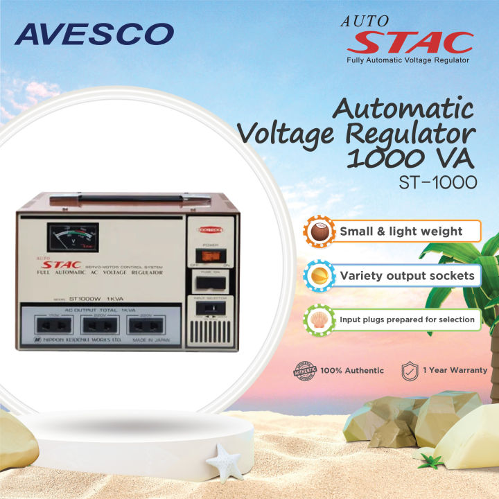 Auto Stac | 1000VA Servo Motor Automatic Voltage Regulator | ST-1000 ...