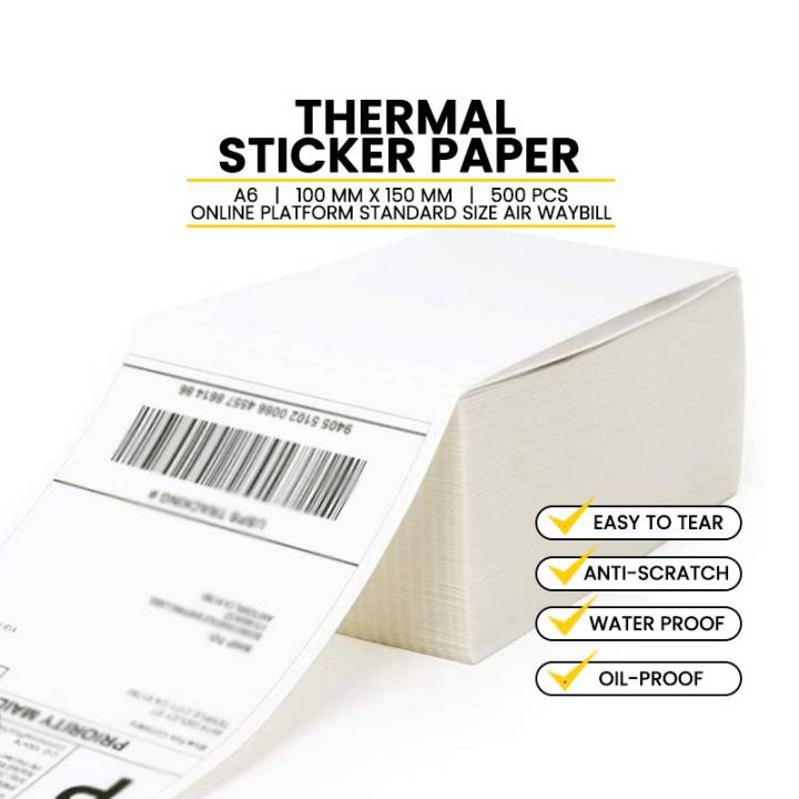 Waybill Sticker A6 100*150 Fold 500pcs Label Paper Barcode Thermal ...