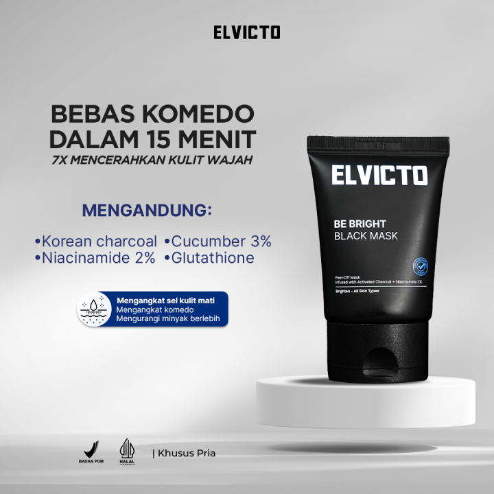 ELVICTO BE BRIGHT BLACK MASK | Lazada Indonesia