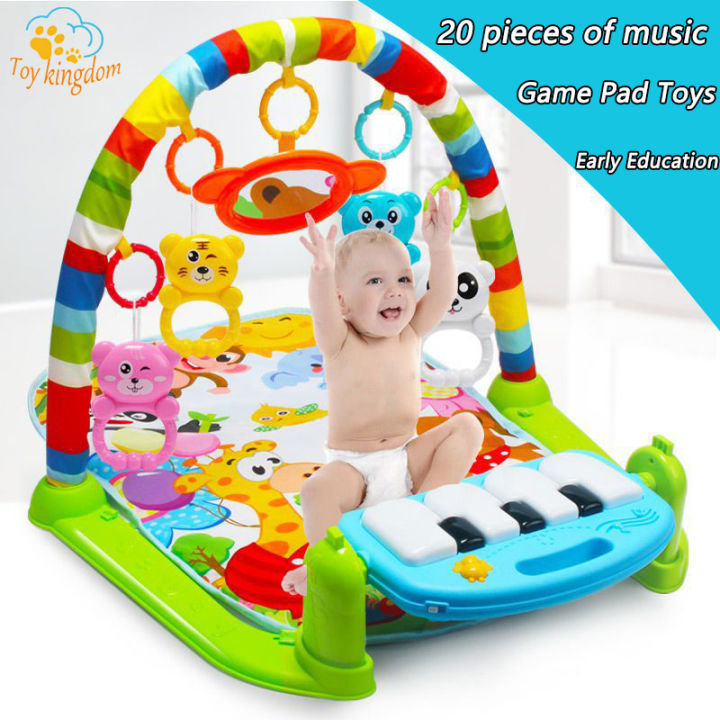 Baby Music Rack Play Mat with Piano Keyboard Early Education Gym ...