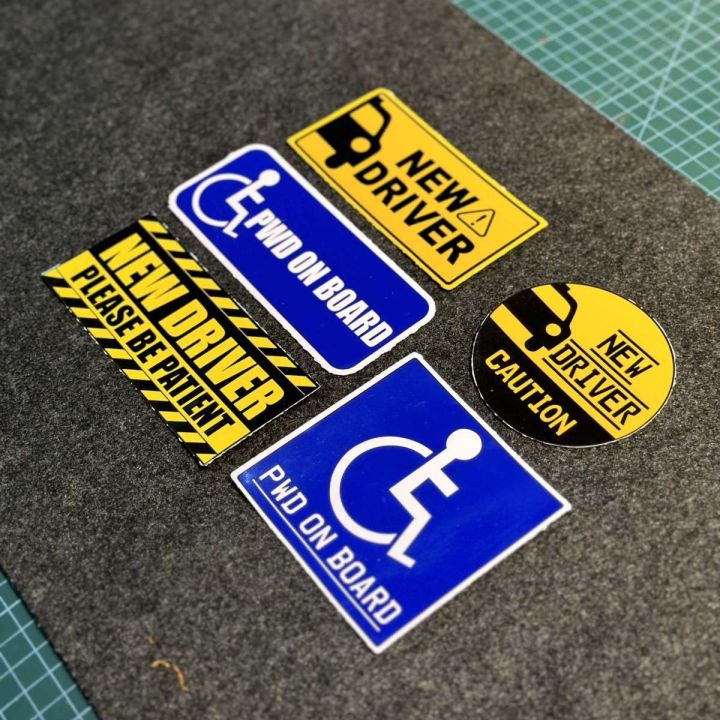 Car Auto Windshield Sticker NEW DRIVER PWD on BOARD (PRINTED) | Lazada PH