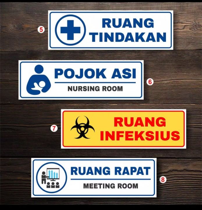 stiker Ruang Tindakan Infeksius 7,5x23cm. Ruang Rapat. sign Rambu k3 ...