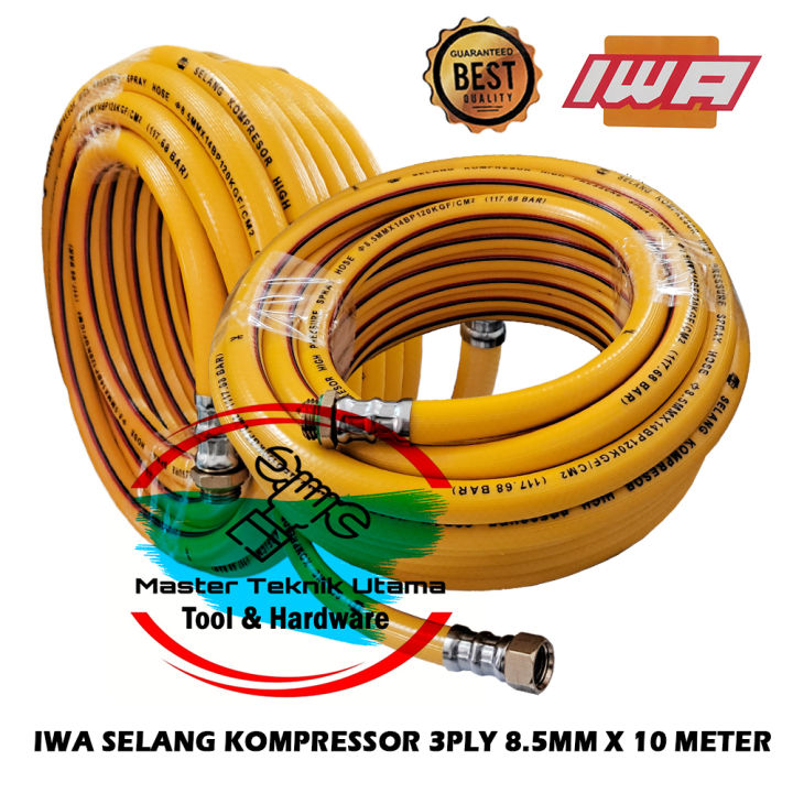 Selang Angin Kompresor 10 Meter paling awet IWA / Compressor Spray Hose ...