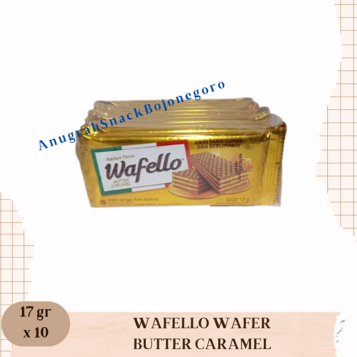 Wafello Wafer Renceng 17gr x 10 (Butter Caramel / Butter Choco Blast ...