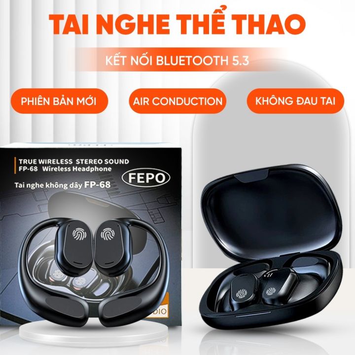 Tai nghe thể thao thương hiệu FEPO 5.3 kết nối bluetooth, cảm ứng vân ...