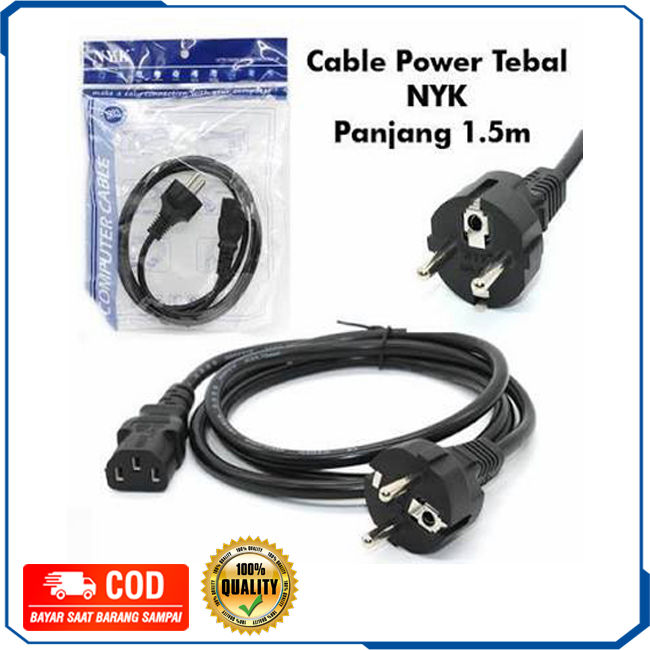 Kabel Power CPU Komputer PC Adaptor Laptop Monitor Magicom Printer ...
