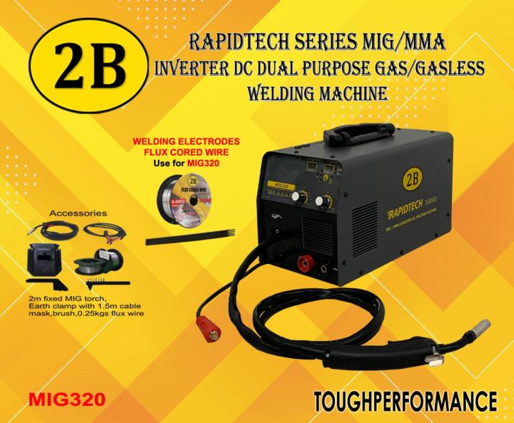 2B RAPIDTECH SERIES MIG/MMA INVERTER NDC DUAL PURPOSE GAS/GASLESS ...
