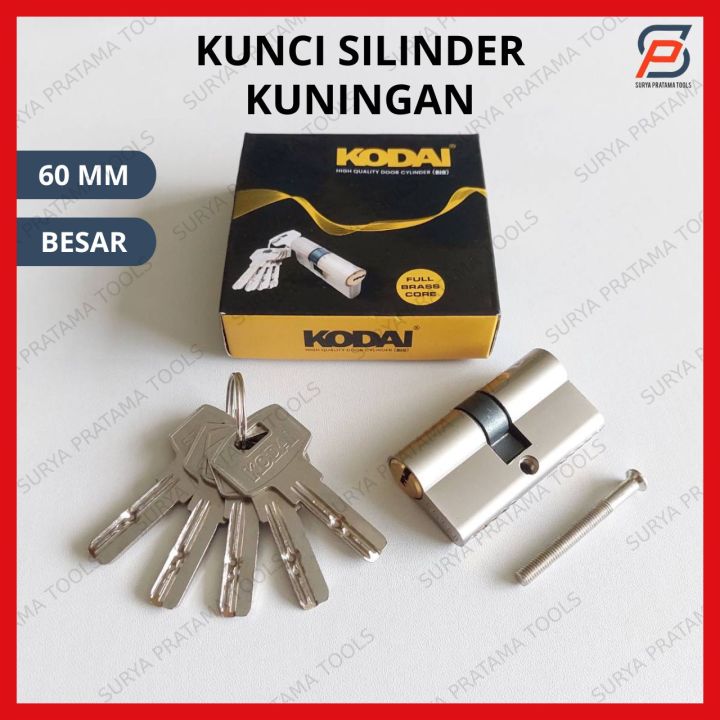 Silinder Kunci Pintu Besar Kuningan 60mm Anak Kunci Pintu Besar Kodai ...