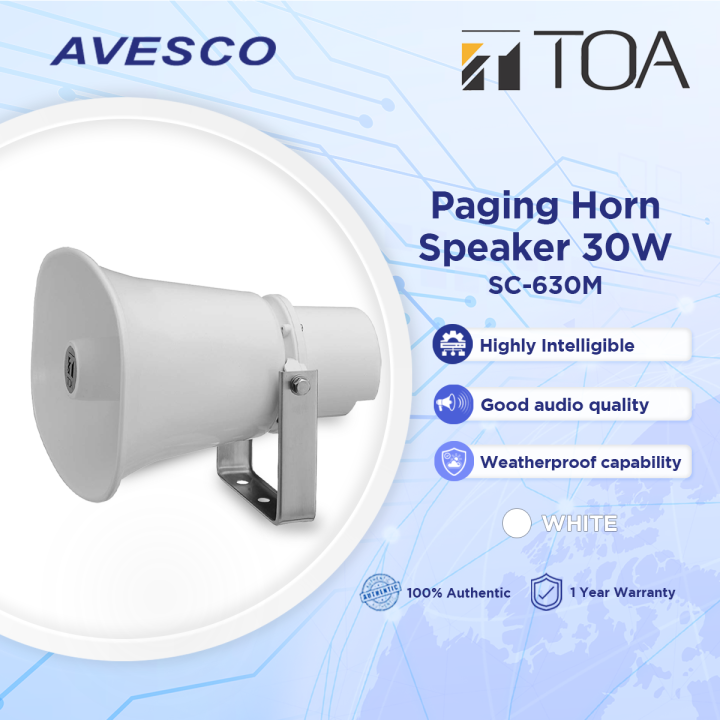 TOA 30W Horn Speaker | SC-630M | 30W | Com: White | Avesco | Lazada PH