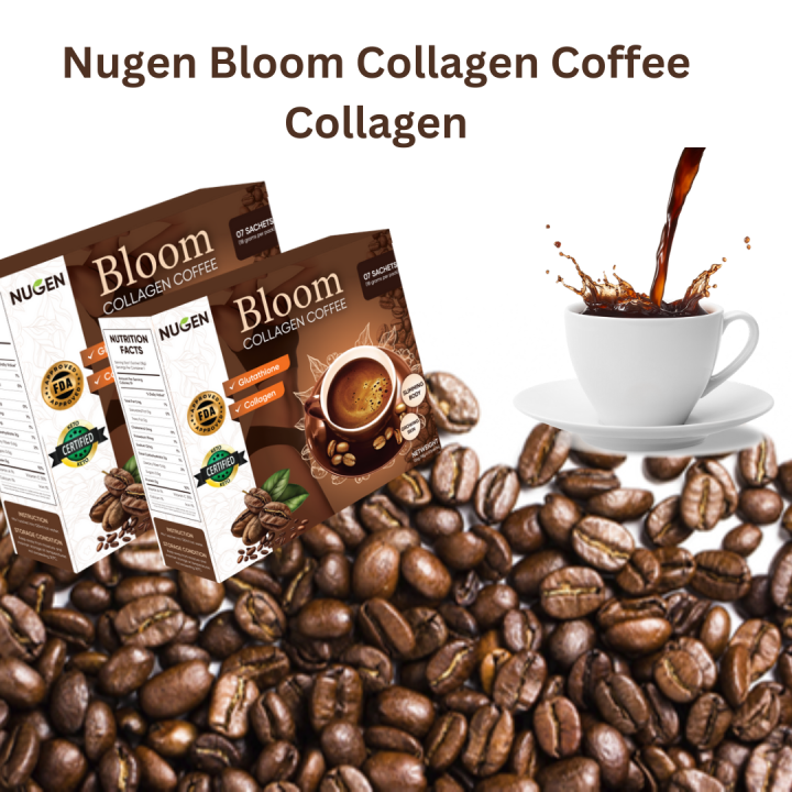 Nugen Bloom Collagen Coffee Collagen 100% Coffee Original Pure Collagen ...